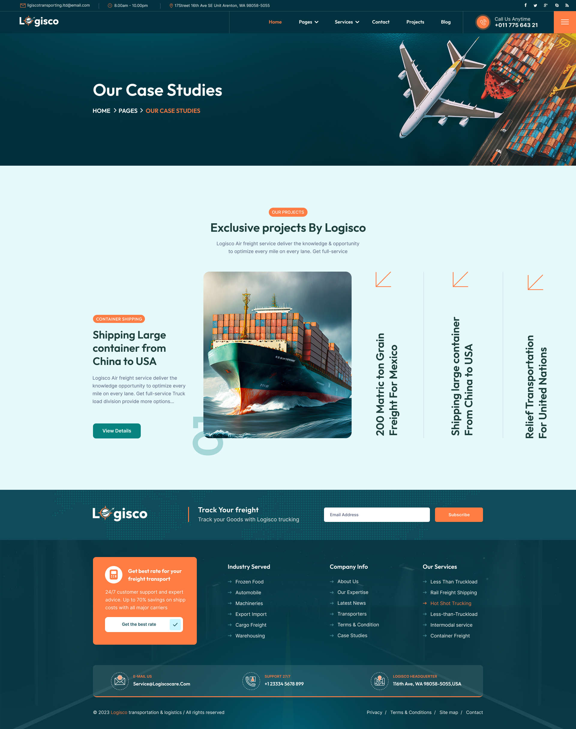 Logisco - Transportation & Logistics Business Figma Template by wpthemebooster